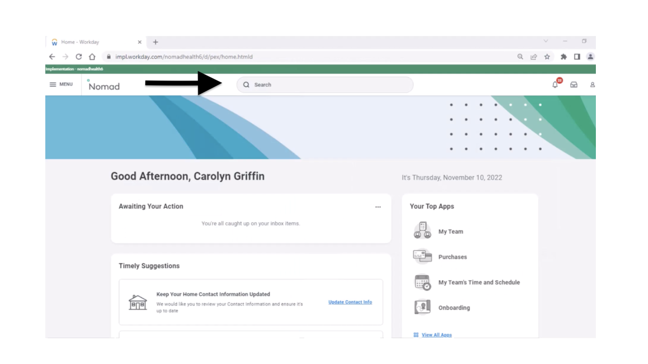 Accessing & navigating throughout workday – Nomad Health